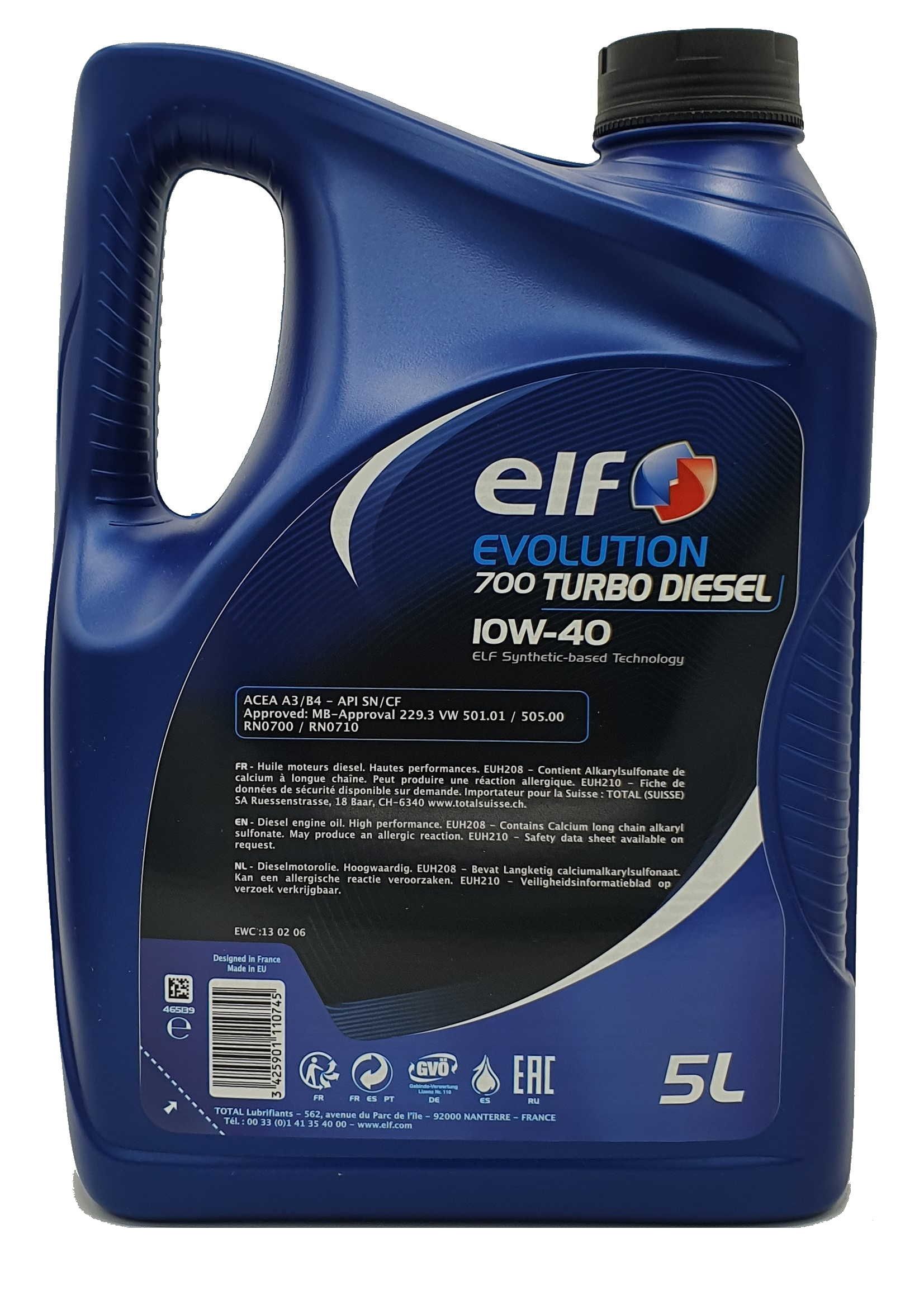 Elf Evolution 700 Turbo Diesel 10W-40 5 Liter | R27625972