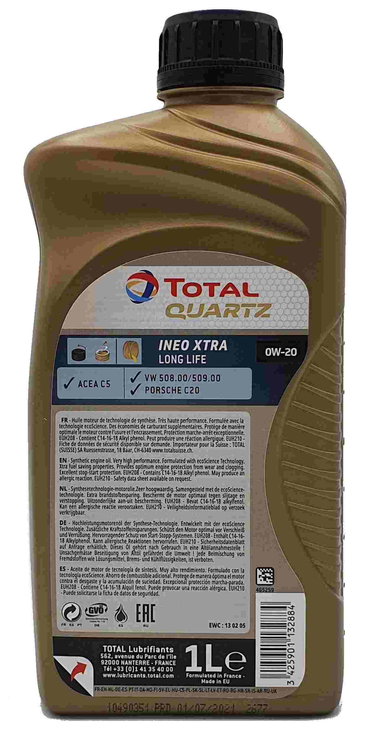 Total Quartz Ineo Xtra Longlife 0W-20 1 Liter | R38075085