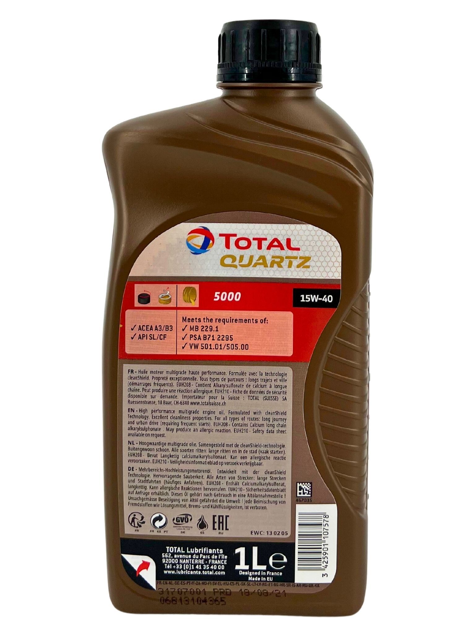 Total Quartz 5000 15W-40 1 Liter | R38490248