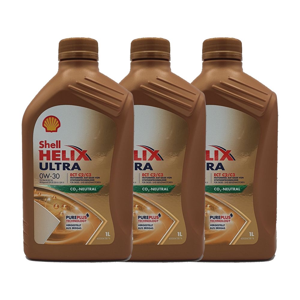 Shell Helix Ultra ECT C2 C3 0W-30 3x1 Liter | R27635189